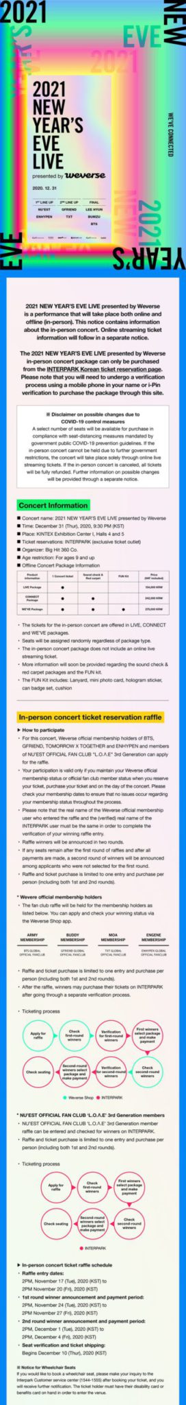 Big Hit’s Final Lineup for New Year’s Eve Live Concert - KpopPost