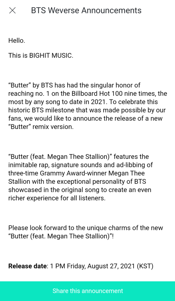 BTS x Megan Thee Stallion to Release ‘Butter’ Remix this Friday 27 ...