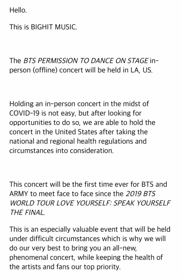 Here are 5 Fun Facts about BTS’ ‘Permission To Dance On Stage’ Live ...