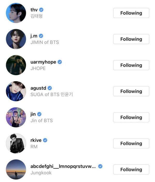 Check Out 8 FUN FACTS About BTS Members Personal Instagram Accounts ...