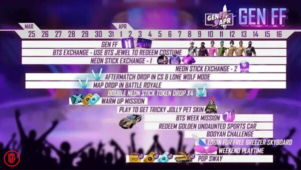 All About BTS x Free Fire COMPLETE Collaboration Event Schedule ...