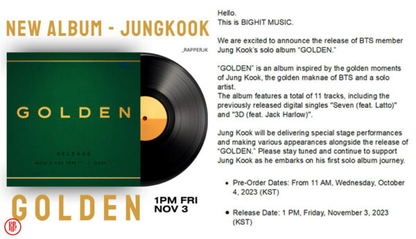BTS Jungkook Solo Album, “GOLDEN”: First Look and Release Date - KPOPPOST