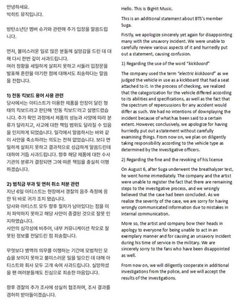 Shocking Lie! BTS Suga DUI Drunk Driving Video Released + SEVERE ...